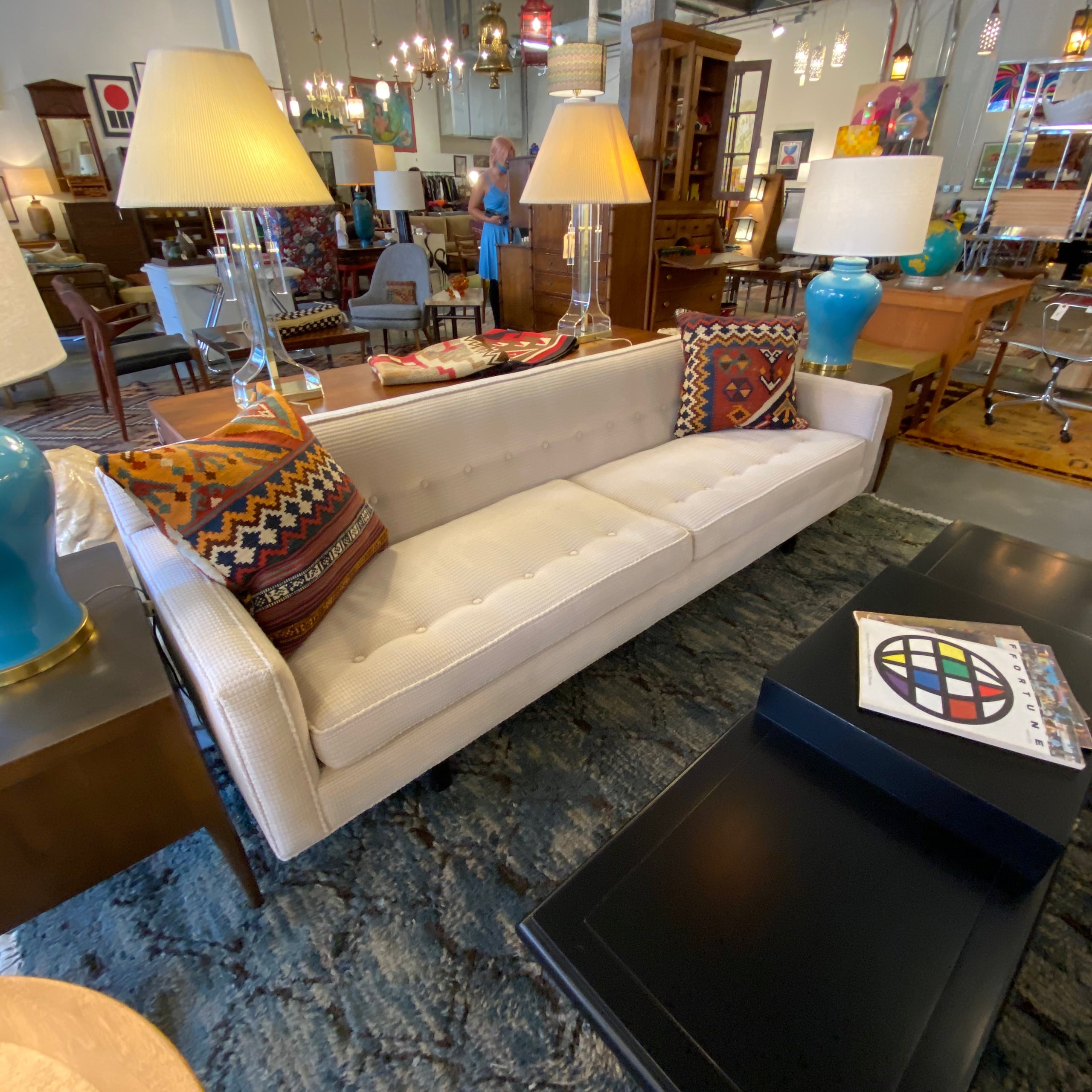 Wormley/Dunbar Ivory Tufted Sofa | Featuring antique, vintage, and mid ...