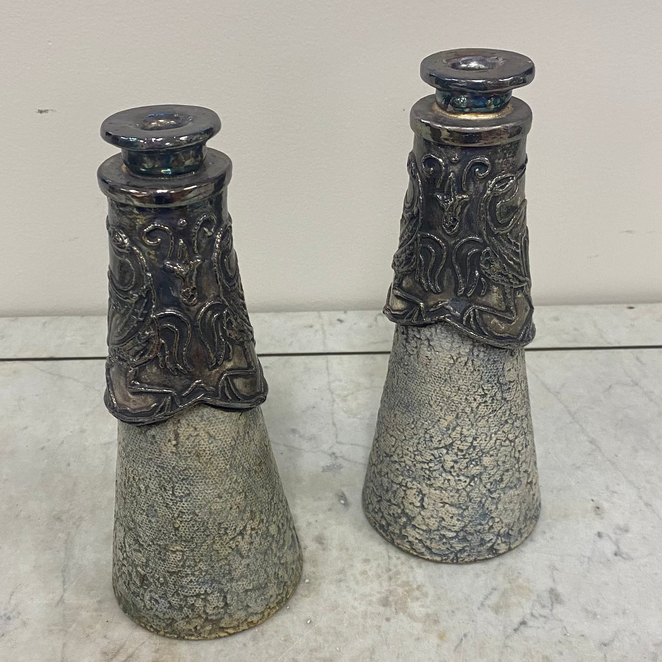 Handmade Ceramic Candlesticks, pair | Featuring antique, vintage, and ...