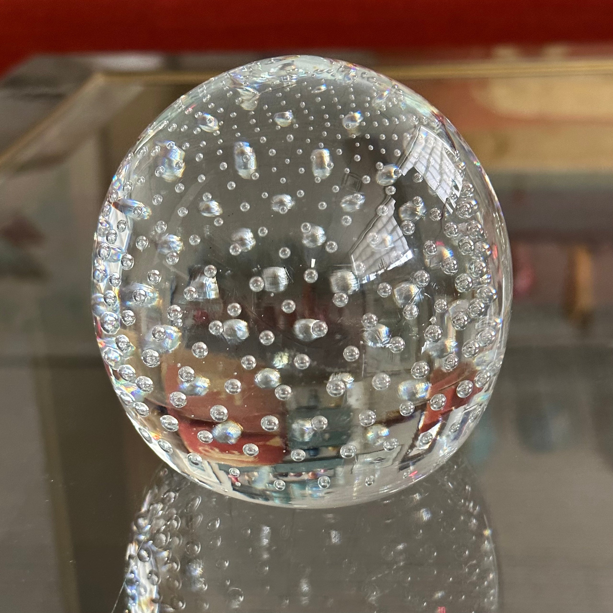 Bubble Glass Paperweight, controlled bubbles | Featuring antique ...