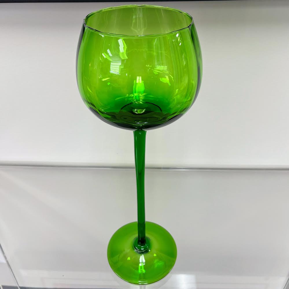 Tall Green Optic Glass Brandy Snifter | Featuring antique, vintage, and ...